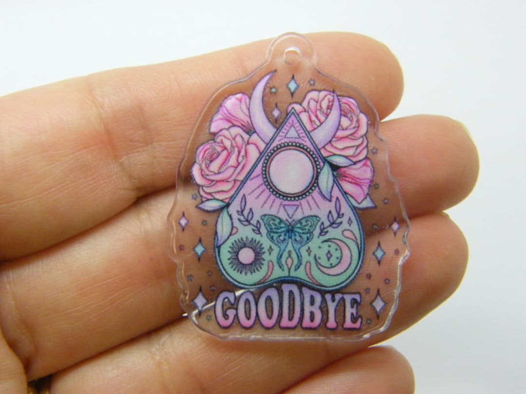 2 Ouija Board Planchette Goodbye Pendants Clear Acrylic HC1147 - Etsy