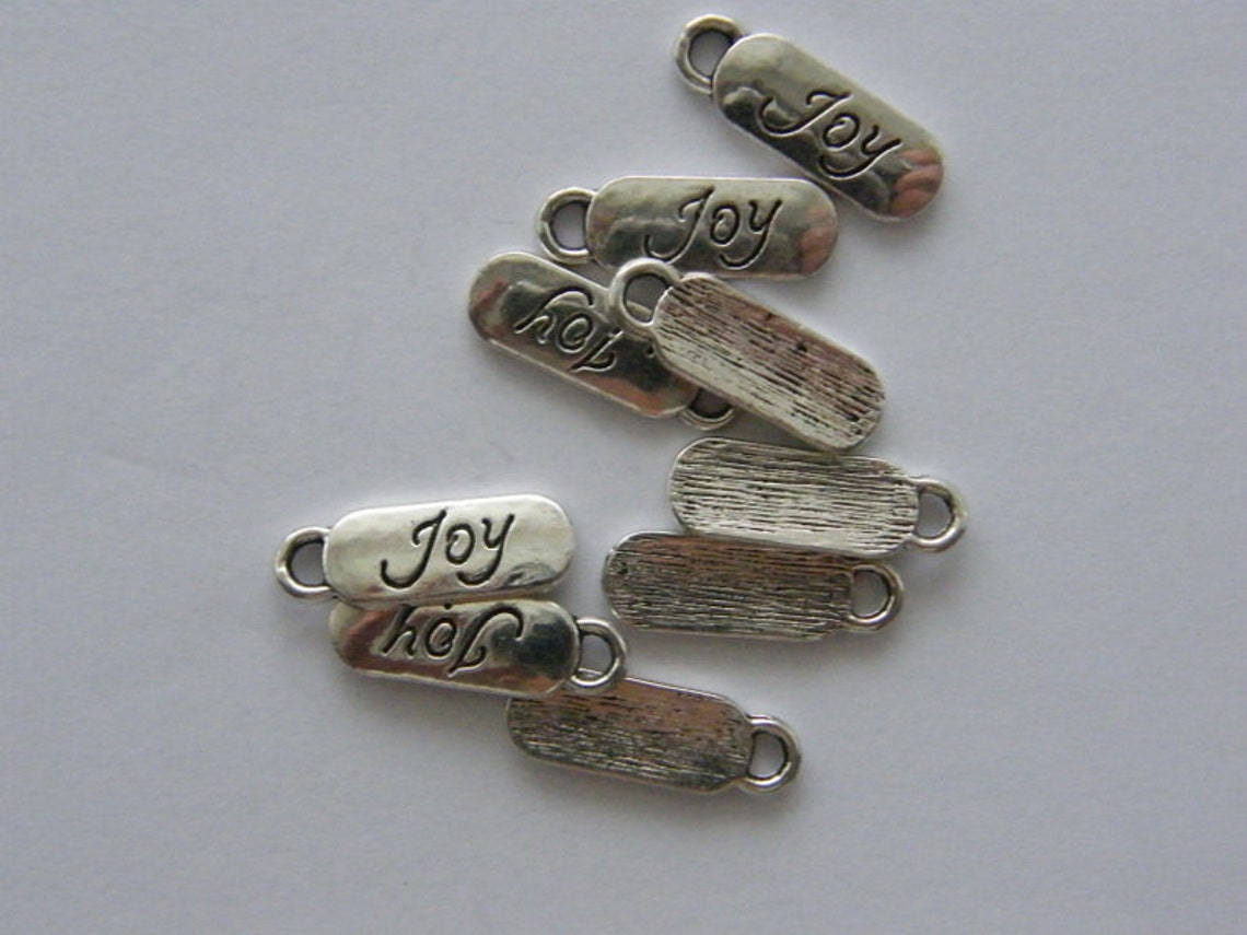 BULK 50 Joy charms antique silver tone M104 | Etsy