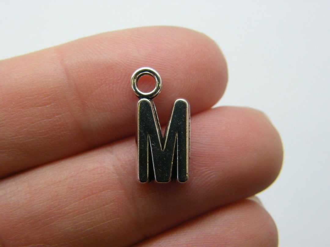 BULK 50 Letter M Charms Antique Silver Tone - Etsy