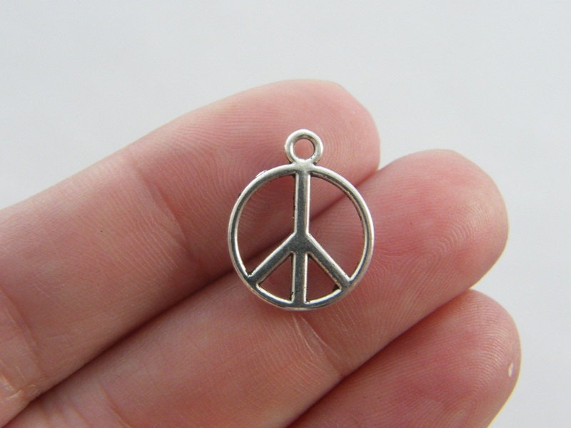 BULK 50 Peace Sign Charms Antique Silver Tone P1 - Etsy