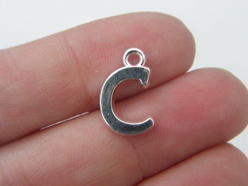 8 Letter C Alphabet Charms Silver Plated - Etsy