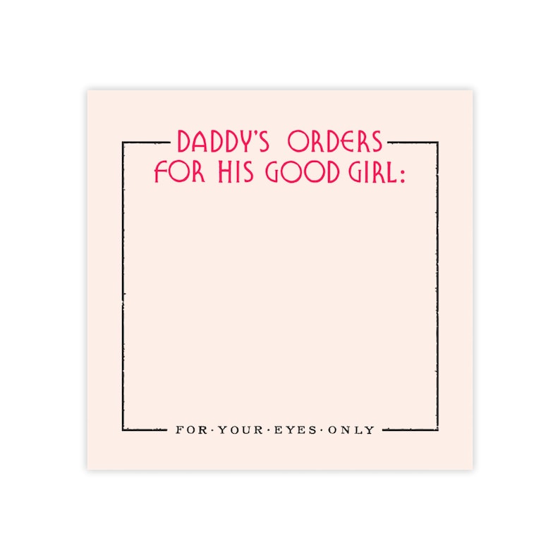 BDSM Post-it Notes: Daddy's Orders for His Good Girl - Etsy