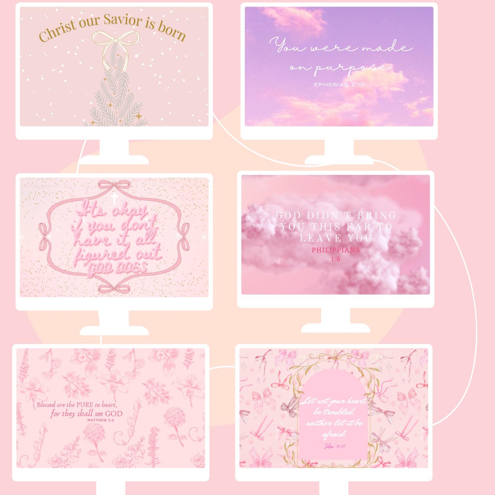 Pink Bible Verse and Inspirational Wallpaper Bundle | 24 Designs ...