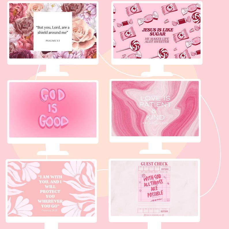 Pink Bible Verse and Inspirational Wallpaper Bundle | 24 Designs ...