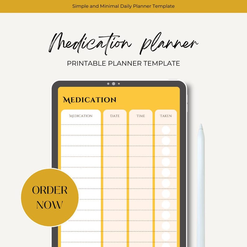 Medication Planner | Printable Medicine Tracker | Digital Medication ...