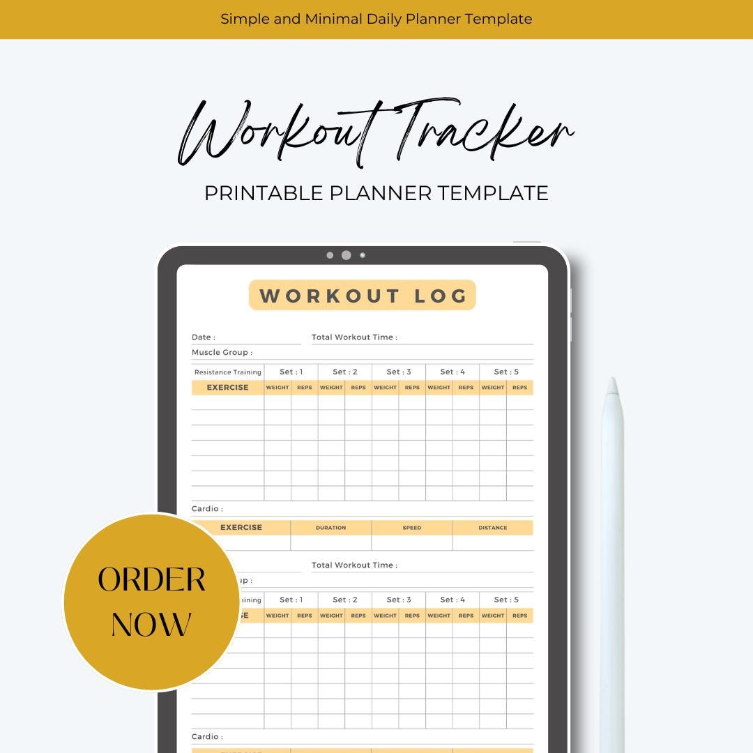 Workout Log | Workout Log Printable | Fitness Tracker | Gym Workout ...
