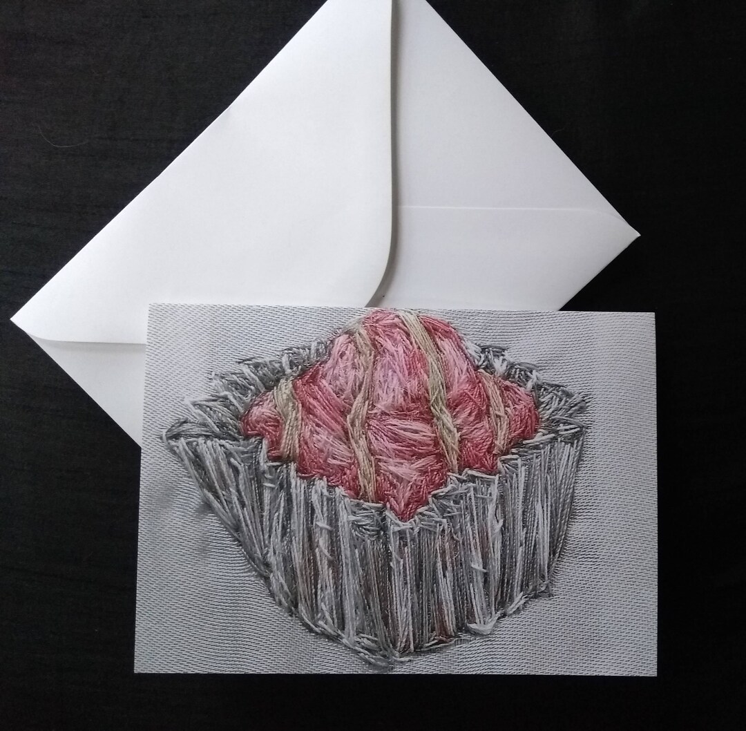 Pink French Fancy Cake Greeting Card - Etsy