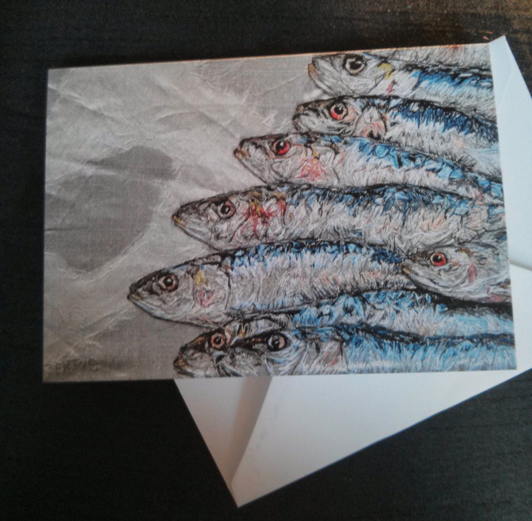 Sardines Design Greeting Card - Etsy
