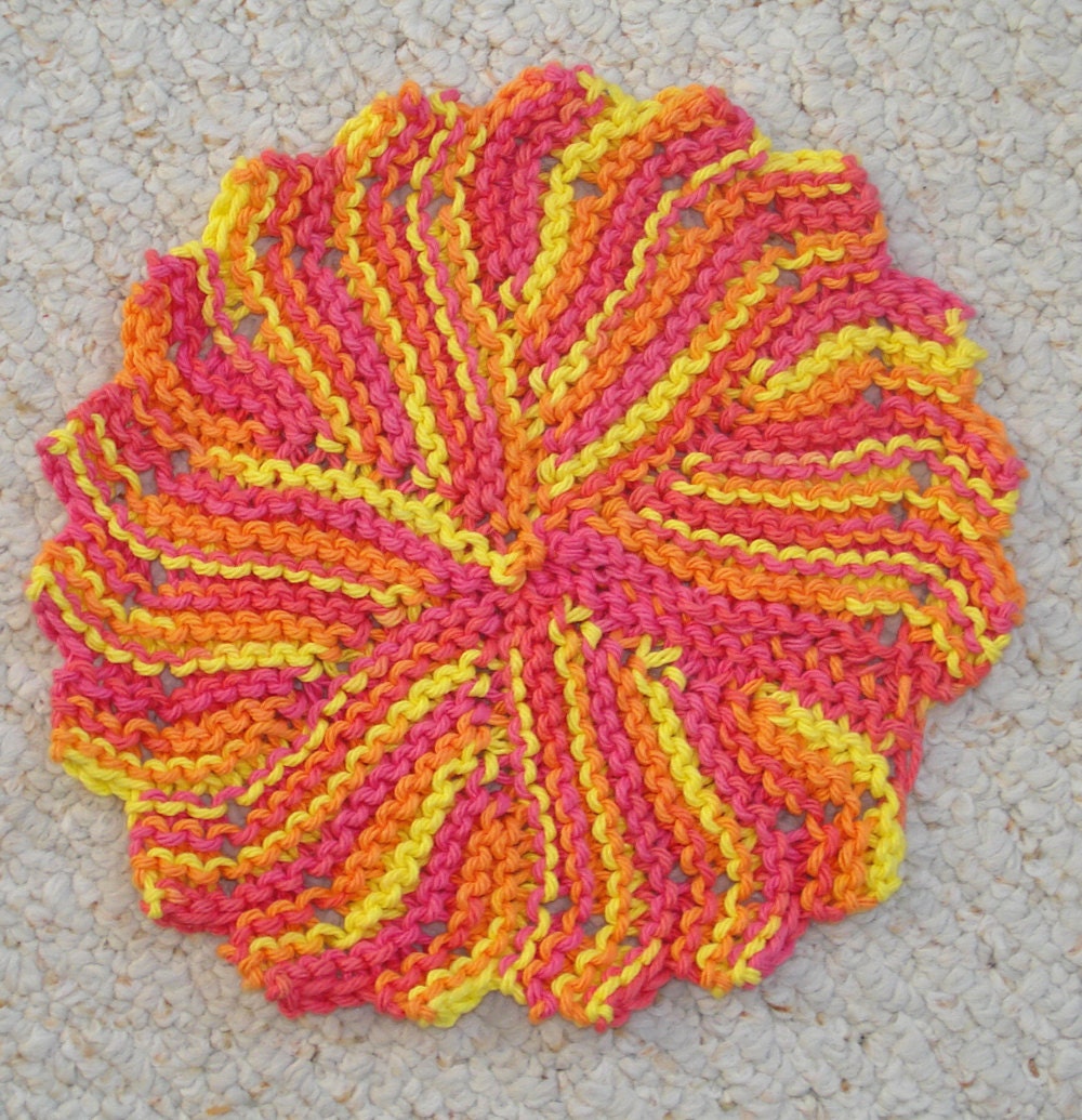 PDF Dishcloth Pattern for Hand Knit Heirloom Round Dishcloth Washcloth ...