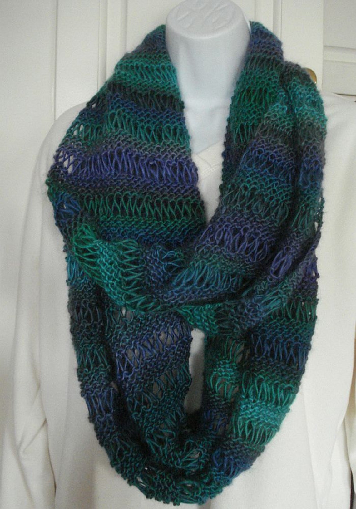 Knit Infinity Scarf = PDF Pattern for Scarf or Cowl of DK or Worsted ...