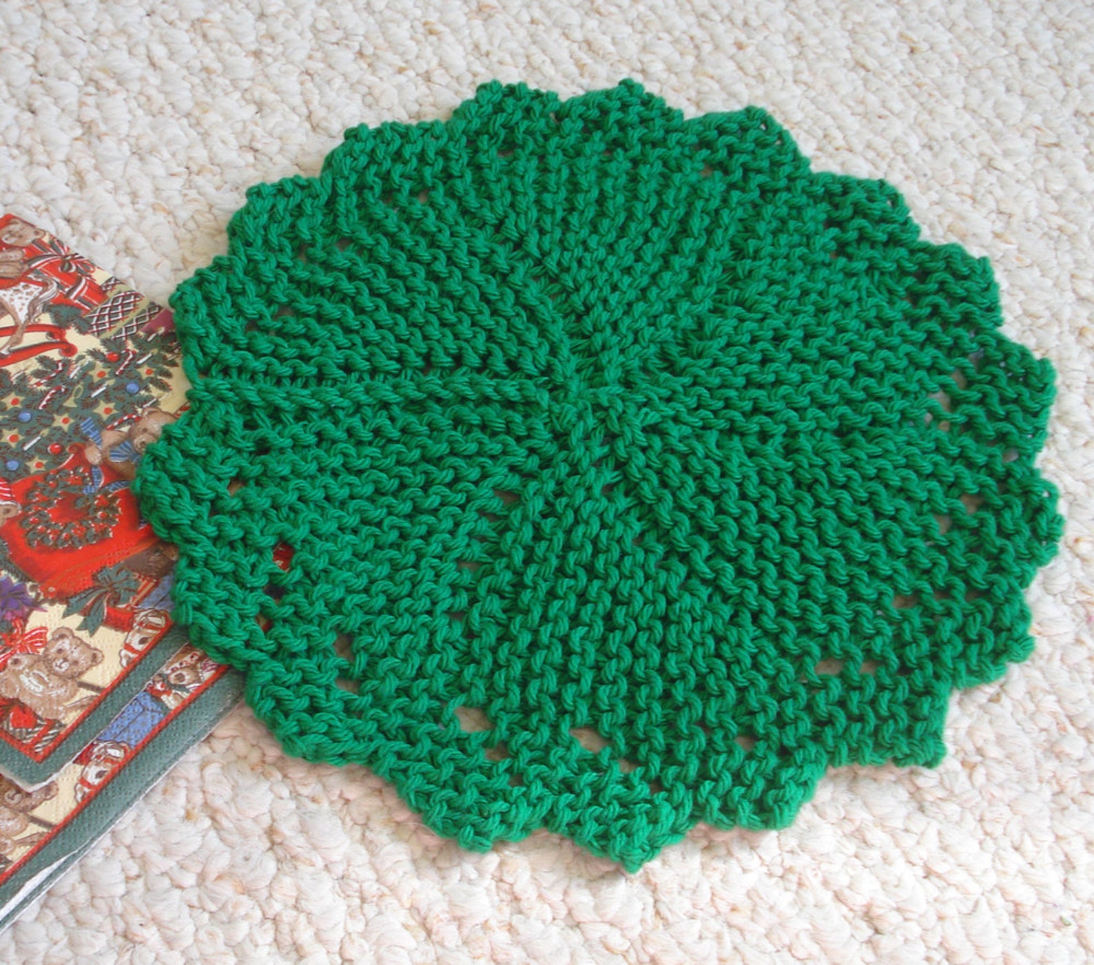 PDF Dishcloth Pattern for Hand Knit Heirloom Round Dishcloth Washcloth ...
