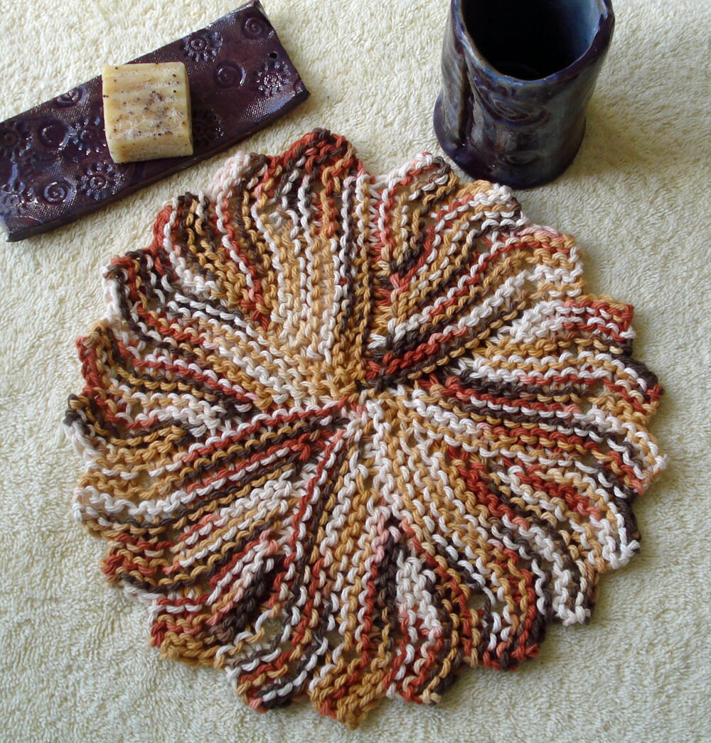 PDF Dishcloth Pattern for Hand Knit Heirloom Round Dishcloth Washcloth ...