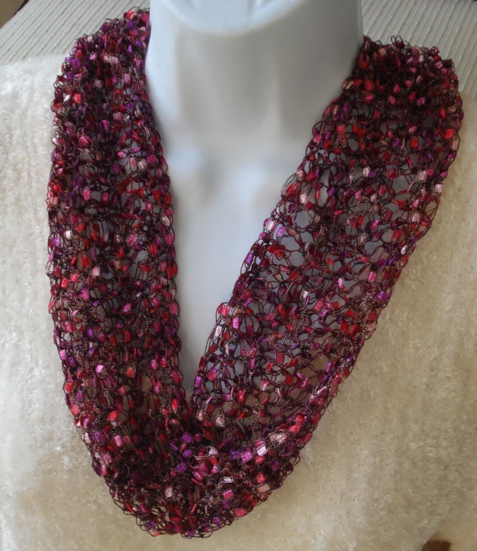 Pattern for Knit Moebius Scarf of Ladder Ribbon Yarn With Variations - Etsy
