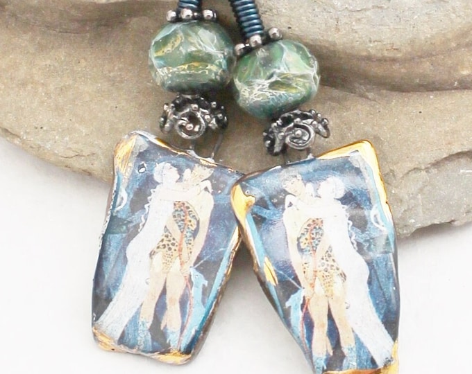 Venus & Adonis Earrings: Greyhound Dog, Greek Gods, Art Style Jewelry ...