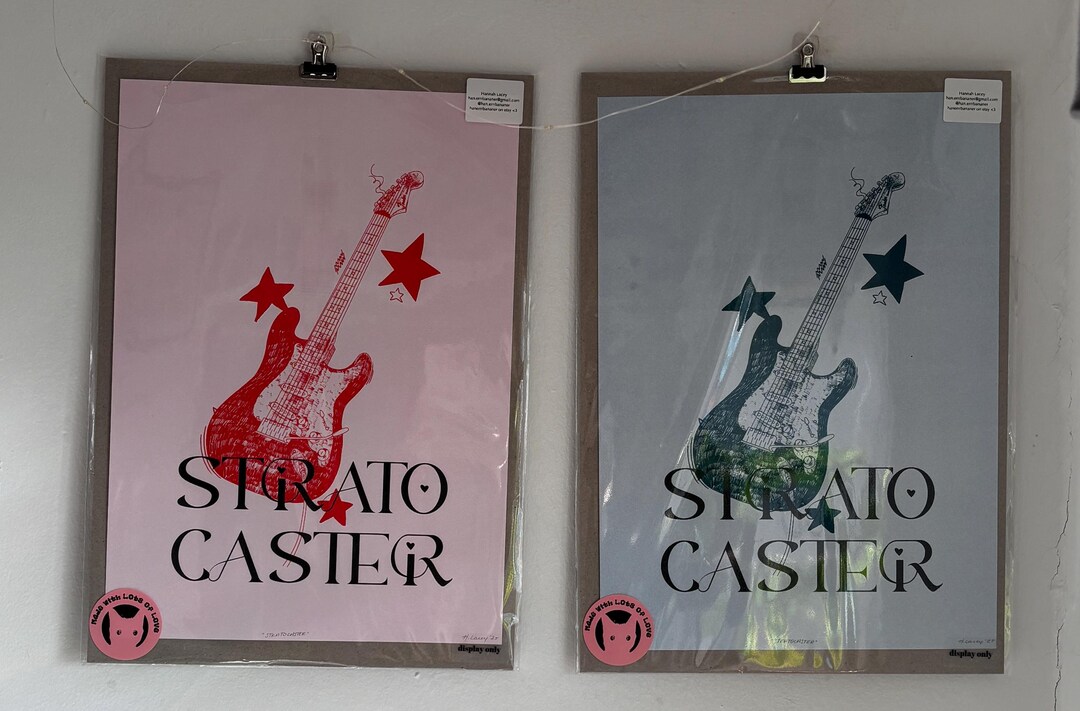 Stratocaster Fender Guitar Riso Poster - Etsy