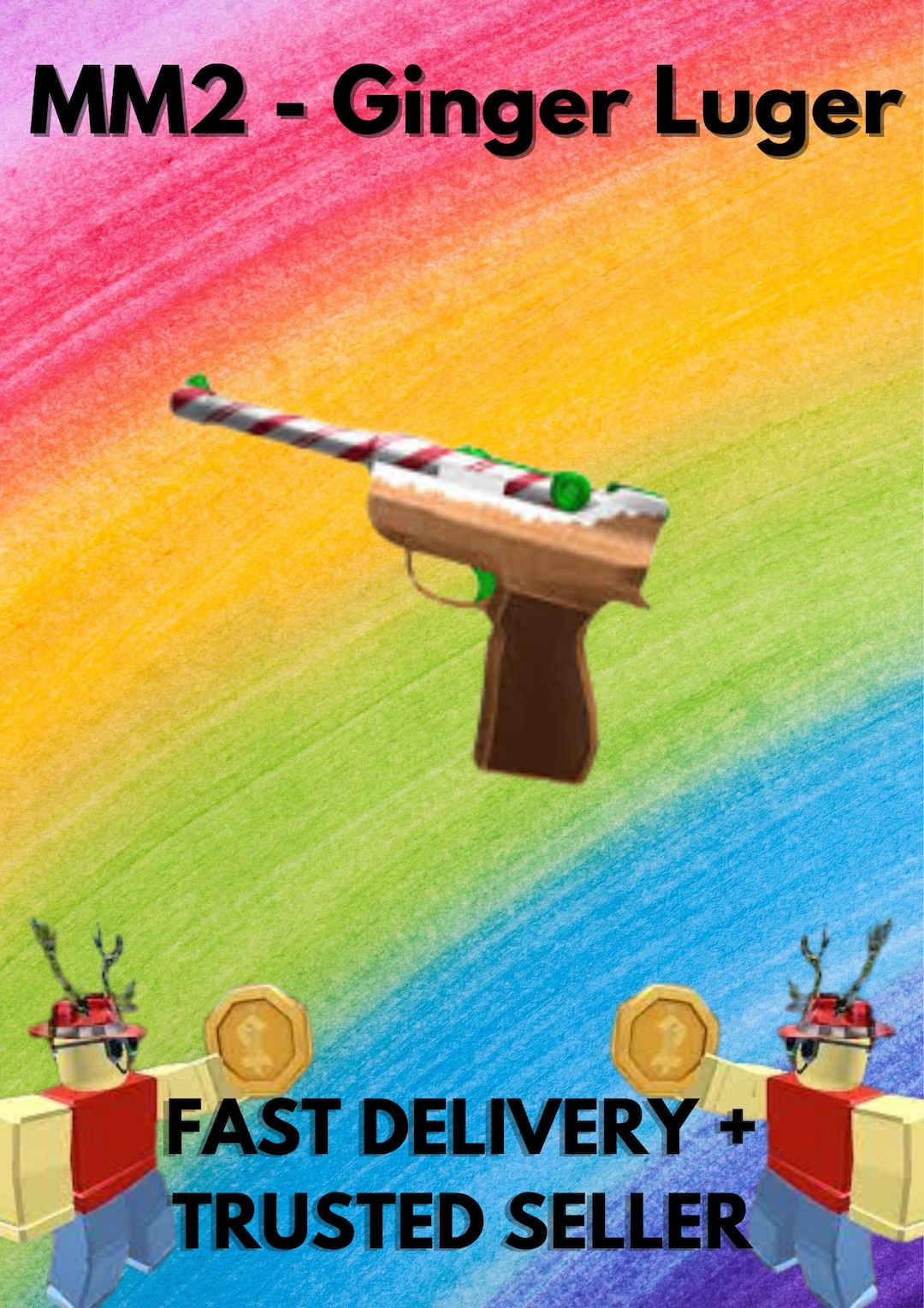 Ginger Luger MM2 Roblox Gun - Etsy