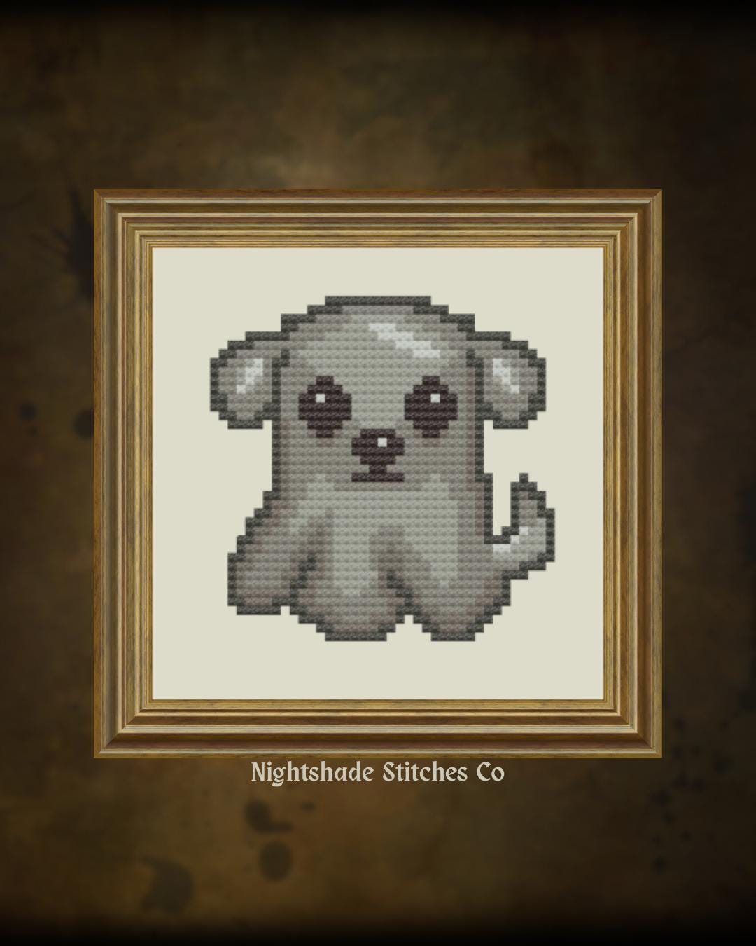 Ghost Pup Mini Cross Stitch Pattern | Haunted Dog | Spooky Decor PDF - Etsy