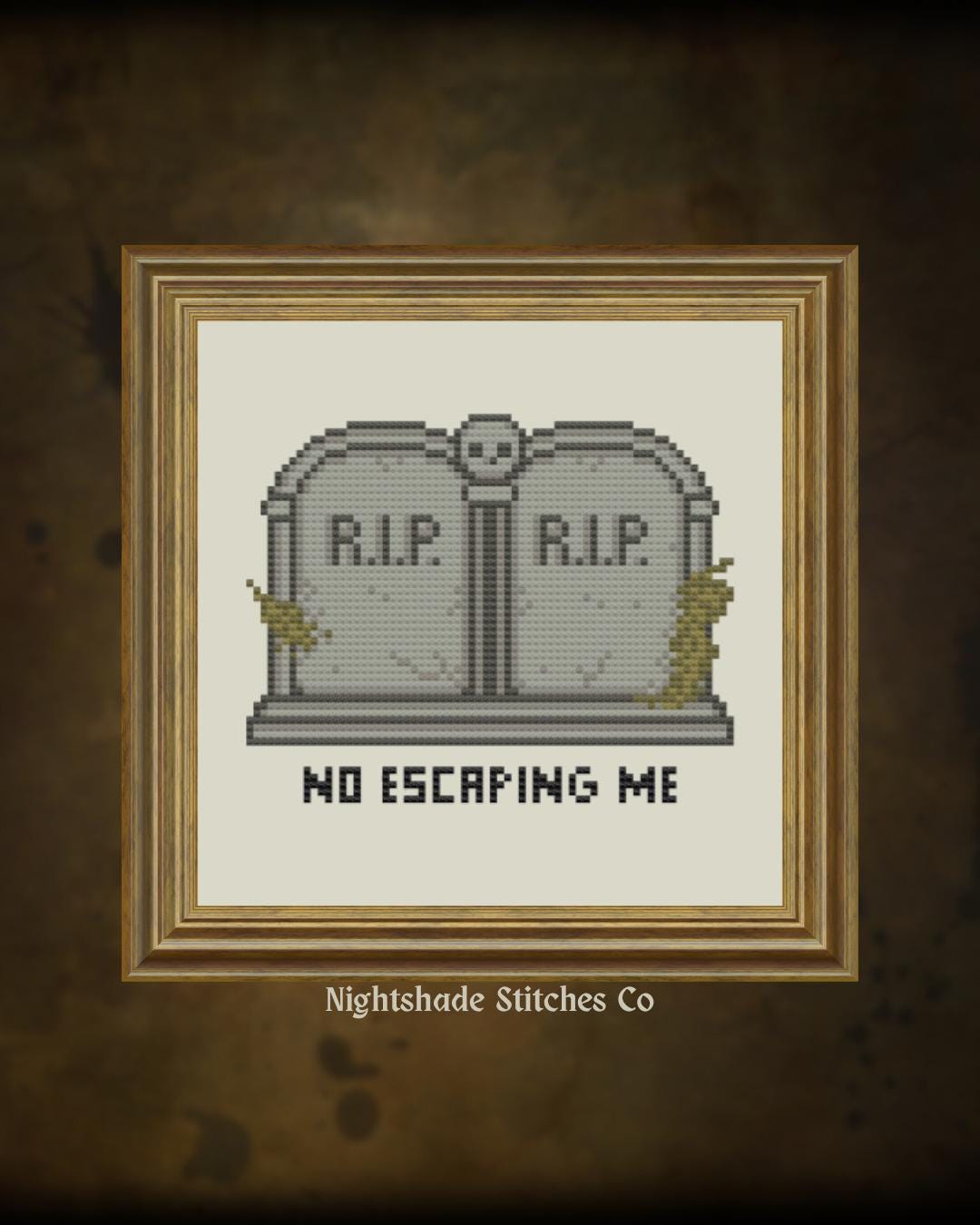 Gothic Tombstone Cross Stitch Pattern | Dark Humor Spooky Love Decor ...