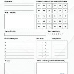 Goals and Habit Tracker 2025, Printable, Instant Download, Minimal ...