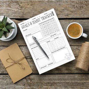 Goals and Habit Tracker 2025, Printable, Instant Download, Minimal ...