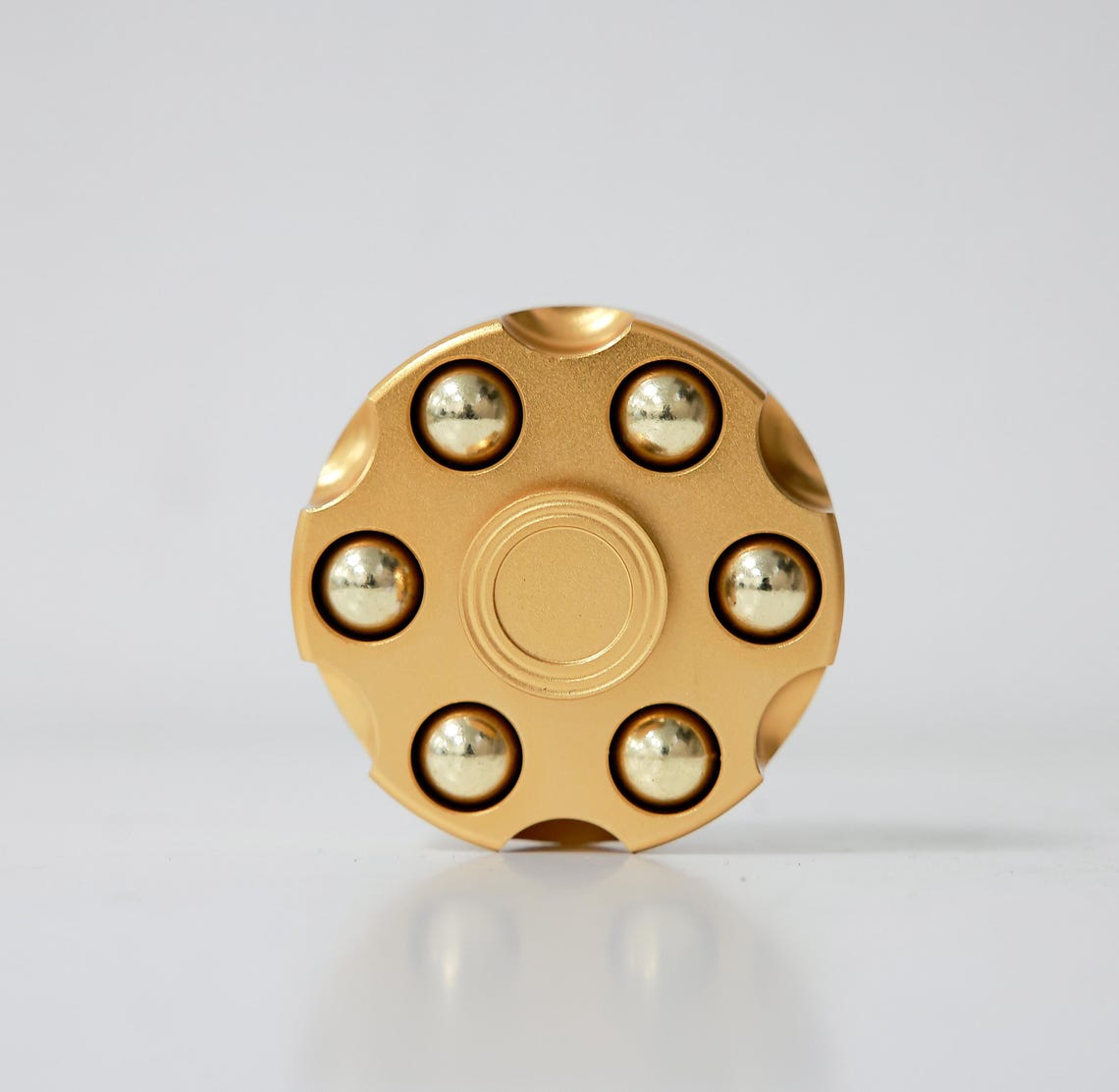 Revolver Chamber Brass Fidget Spinner, Unique 6 Detachable Bullets ...