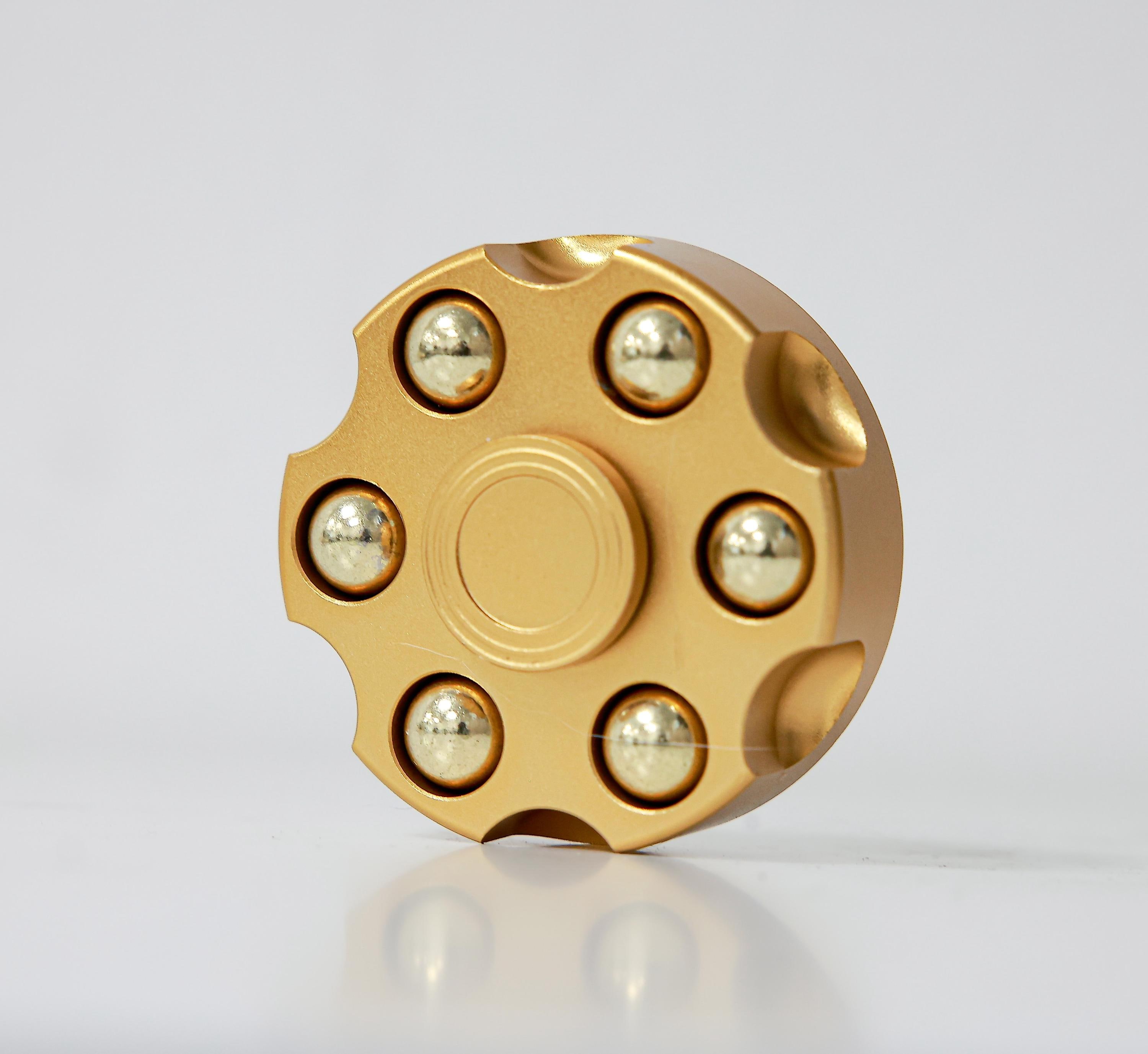 Revolver Chamber Brass Fidget Spinner, Unique 6 Detachable Bullets ...