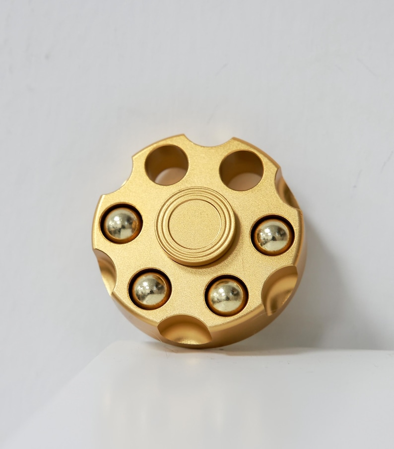 Custom Laser Engraving Revolver Chamber Brass Fidget Spinner, Unique 6 ...
