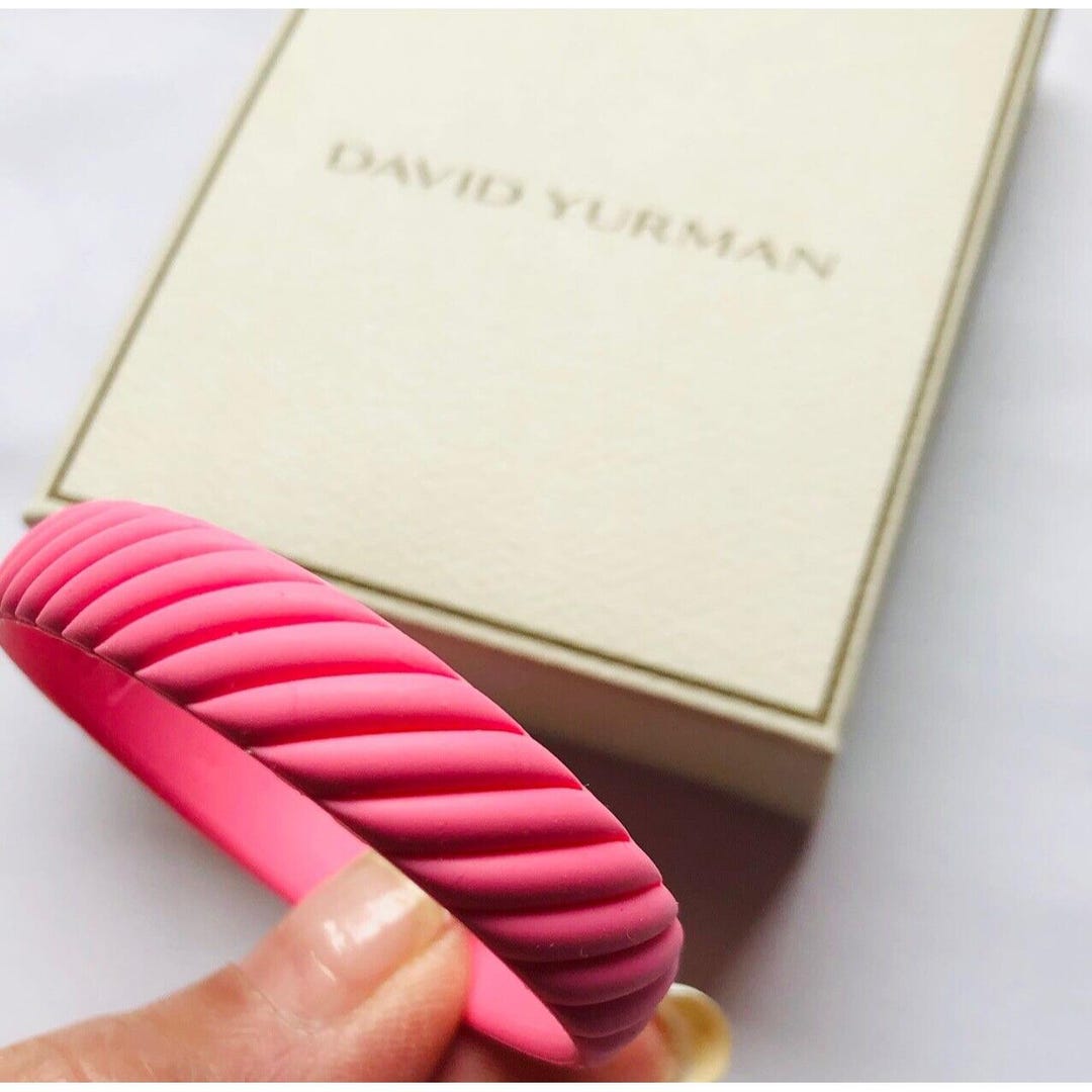 New David Yurman Barbie Pink Cable Rubber Bracelet 100% Authentic Size ...