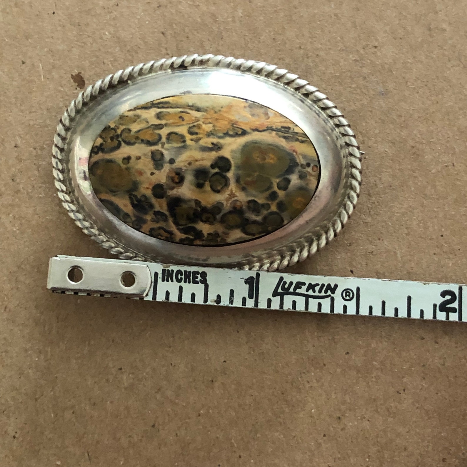 Vintage Adan Alvarado Brooch/pin Leopard Skin Jasper 925 Silver - Etsy