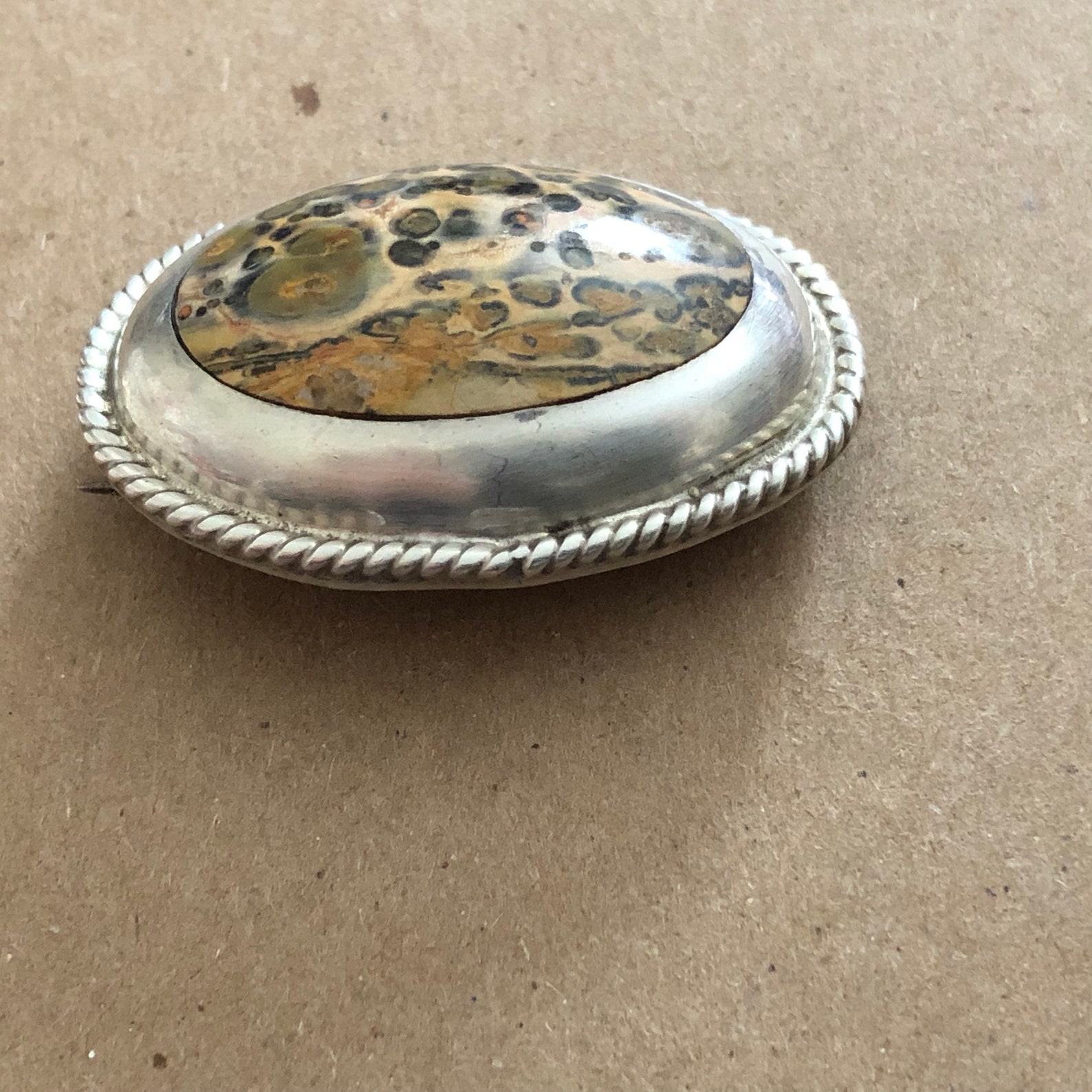 Vintage Adan Alvarado Brooch/pin Leopard Skin Jasper 925 Silver - Etsy