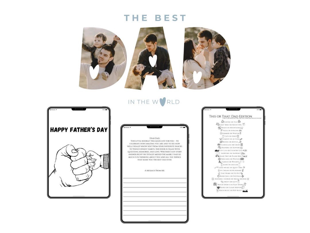 Father's Day Booklet Printable – Gift From Kids, All About My Dad ...