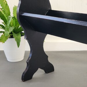 Rustic Black Chippy Wood Bookshelf Side Table-shabby Distressed Painted ...