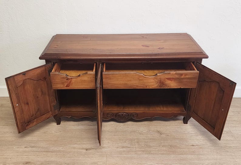 Ethan Allen Country French Buffet, Vintage Farmhouse Sideboard Console ...