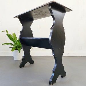 Rustic Black Chippy Wood Bookshelf Side Table-shabby Distressed Painted ...