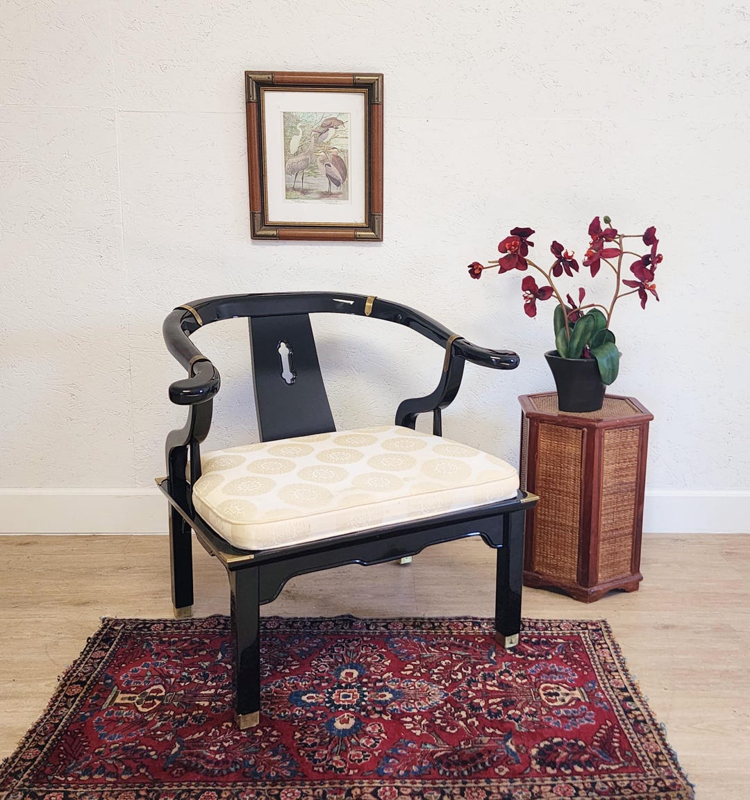 James Mont Chin Hua Chair-black Lacquer Chinoiserie 1980's Armchair ...