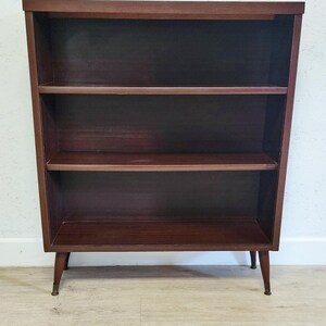 MCM Atomic Floor Shelf | Taper Leg Glass Door Vintage Display Shelf ...