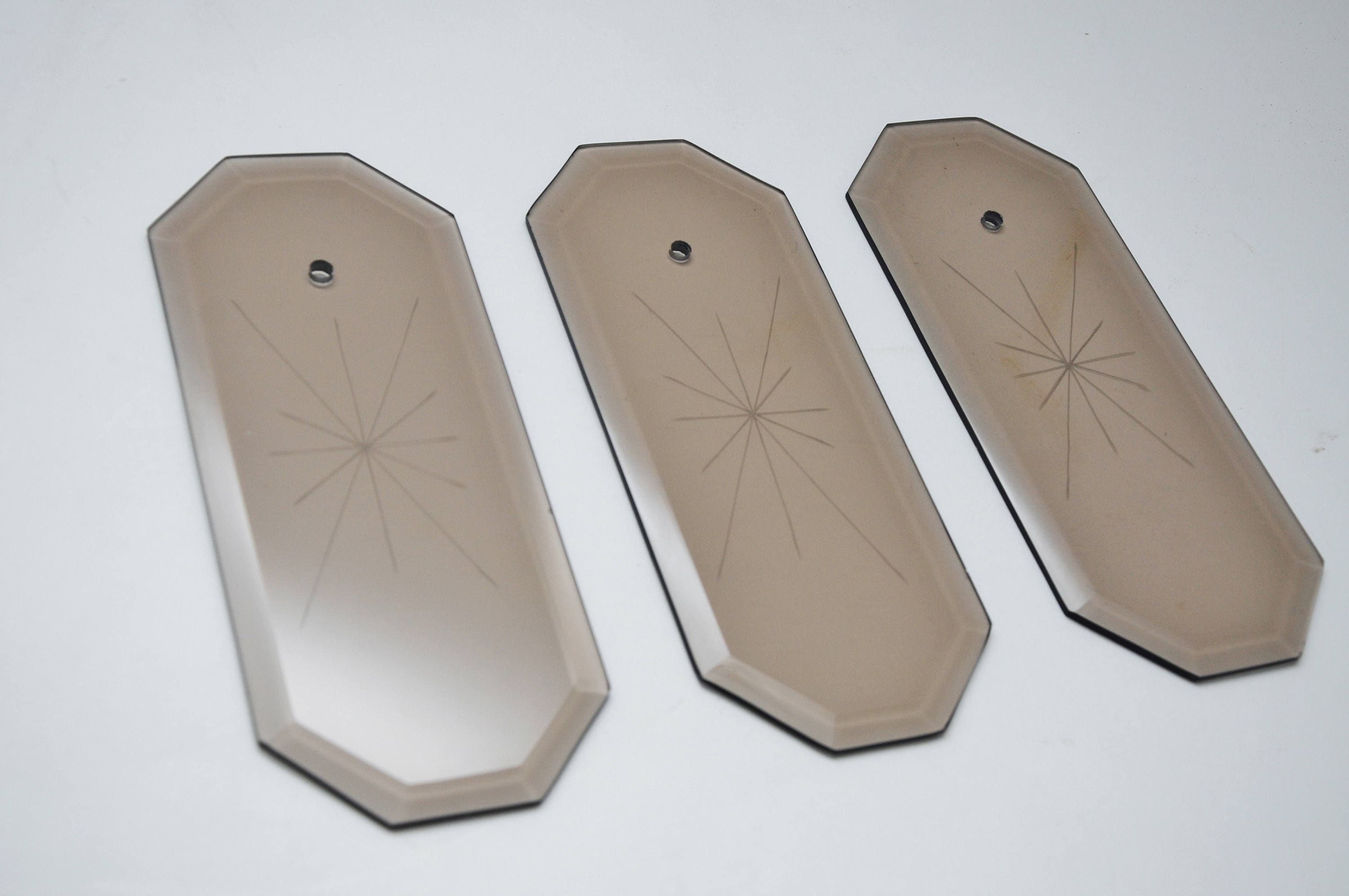 Octagon Beveled Smoked Glass Panel Starburst Pattern-tinted Glass ...