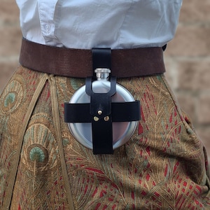 Hip Flask With Real Leather Holder - Choice of Leather Colors - Etsy
