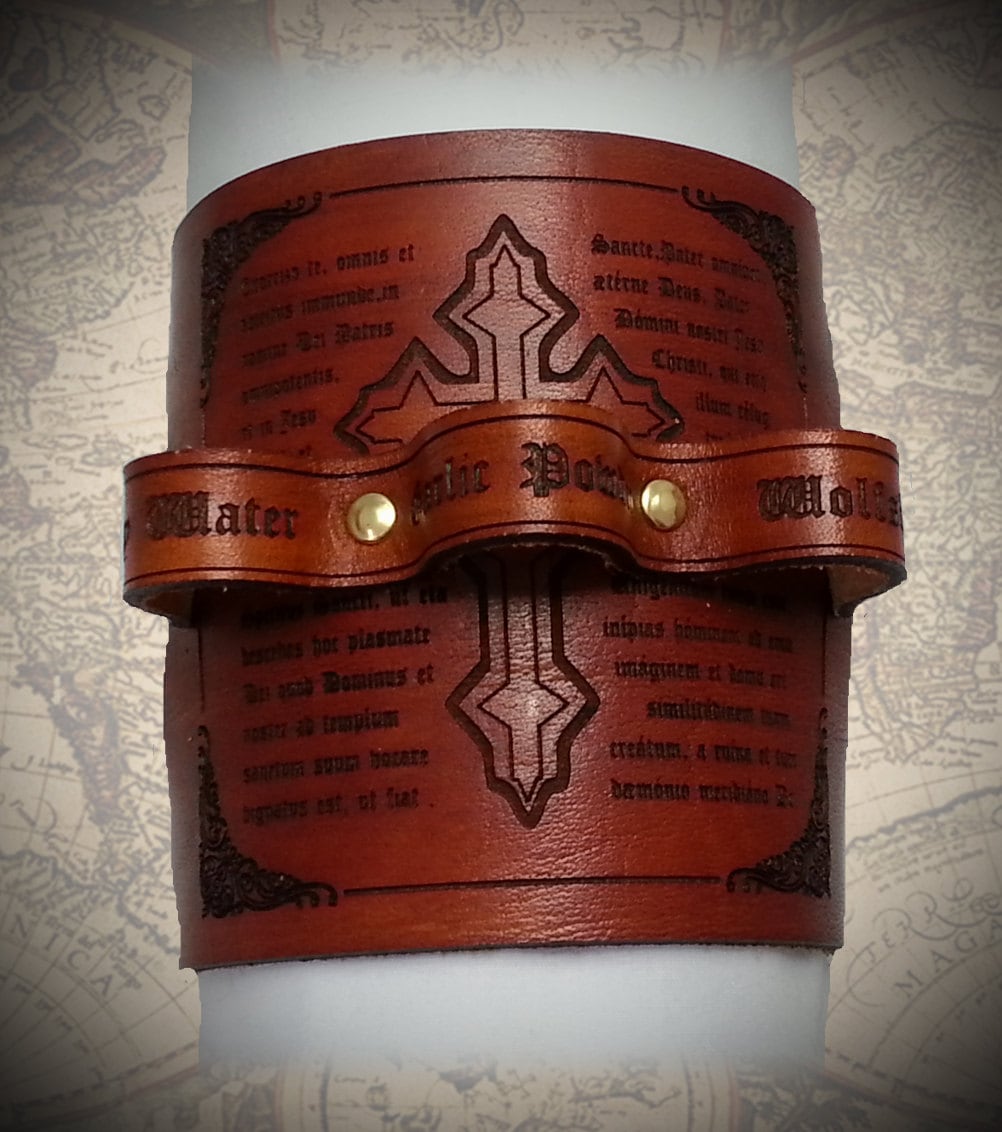 Steampunk Vampire leather cuff Steampunk Cuff Leather cuff | Etsy