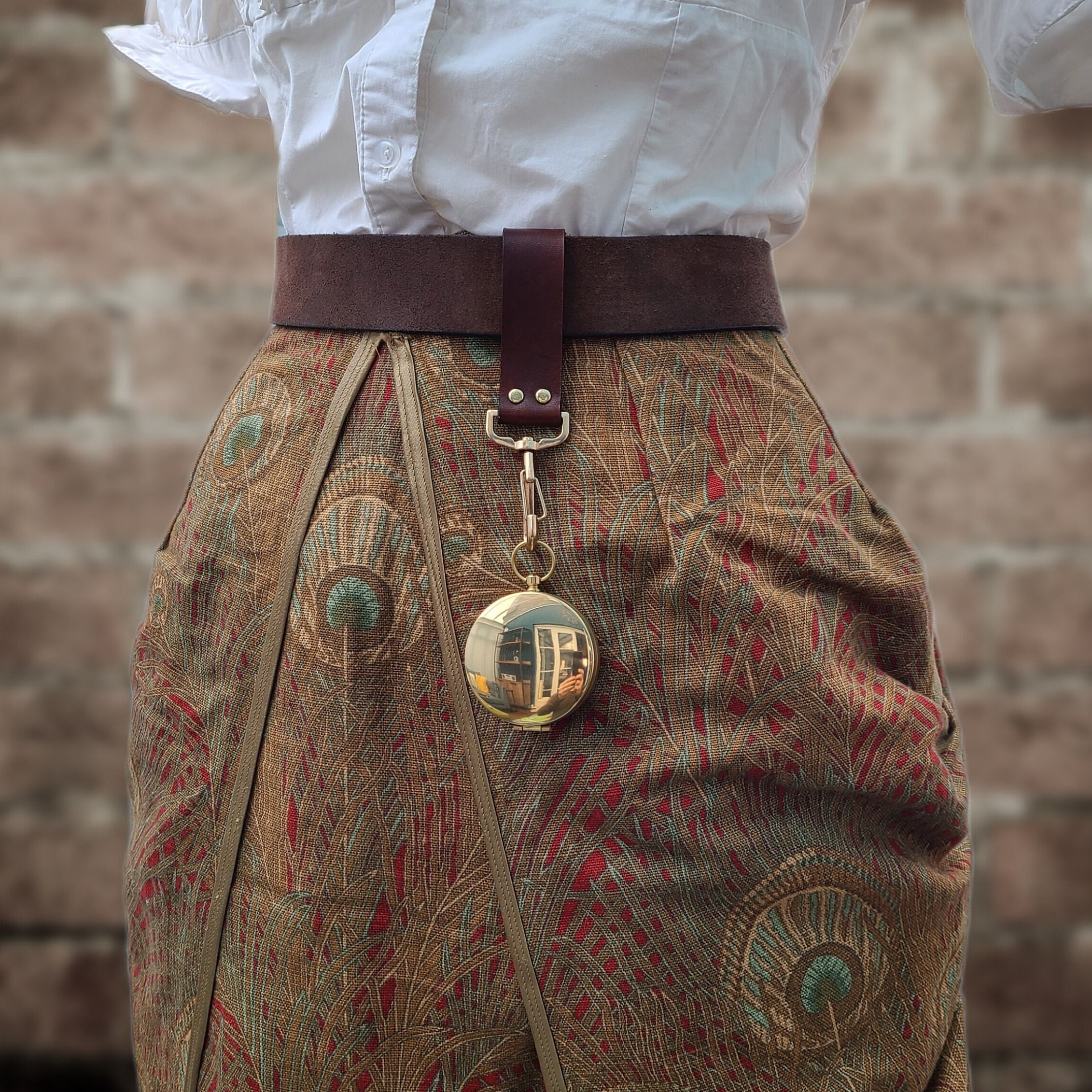 Brass Compass on Belt Clip With Real Leather Belt Hanger - Etsy