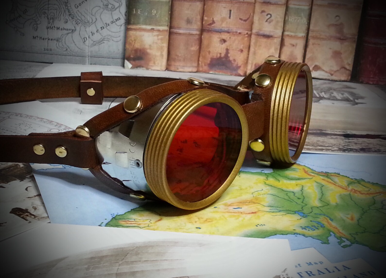 Goggles Real Leather With a Choice of Colours and Lenses - Etsy