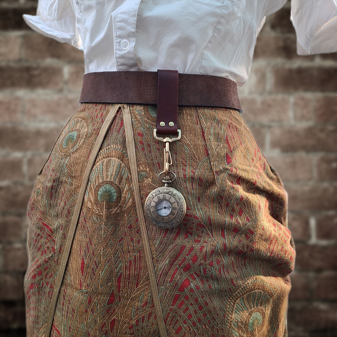 Pocket Watch With Leather Fob: Steampunk Cosplay Costume Accessory - Etsy