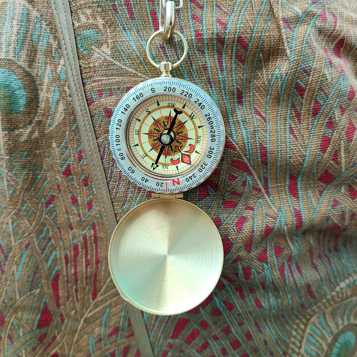Brass Compass on Belt Clip With Real Leather Belt Hanger - Etsy