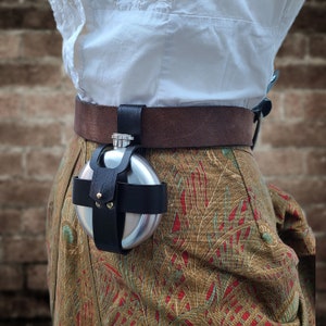 Hip Flask With Real Leather Holder - Choice of Leather Colors - Etsy