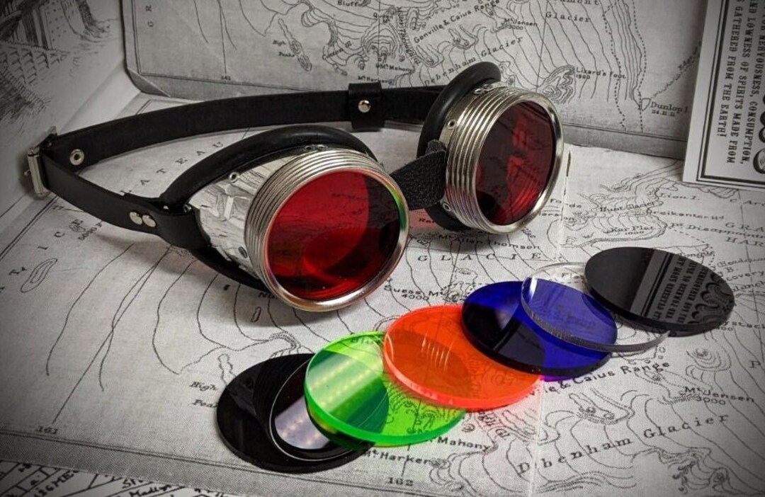 Goggles With a Handmade Leather Strap and Choice of Coloured Lenses - Etsy