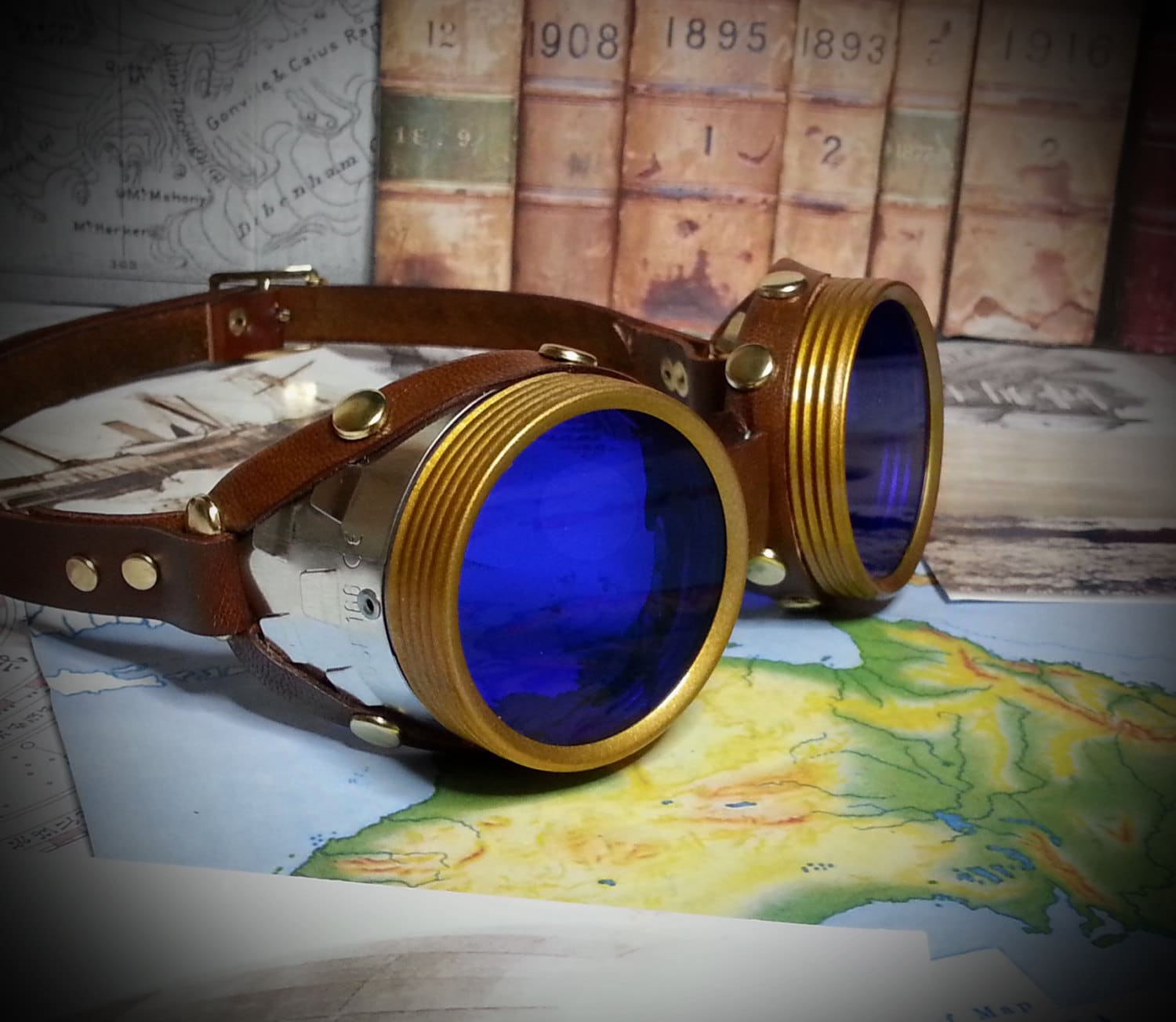 Goggles Real Leather With a Choice of Colours and Lenses - Etsy