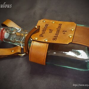 Personalised Leather Holder and Hip Flask, Alcohol Flask, Steampunk ...