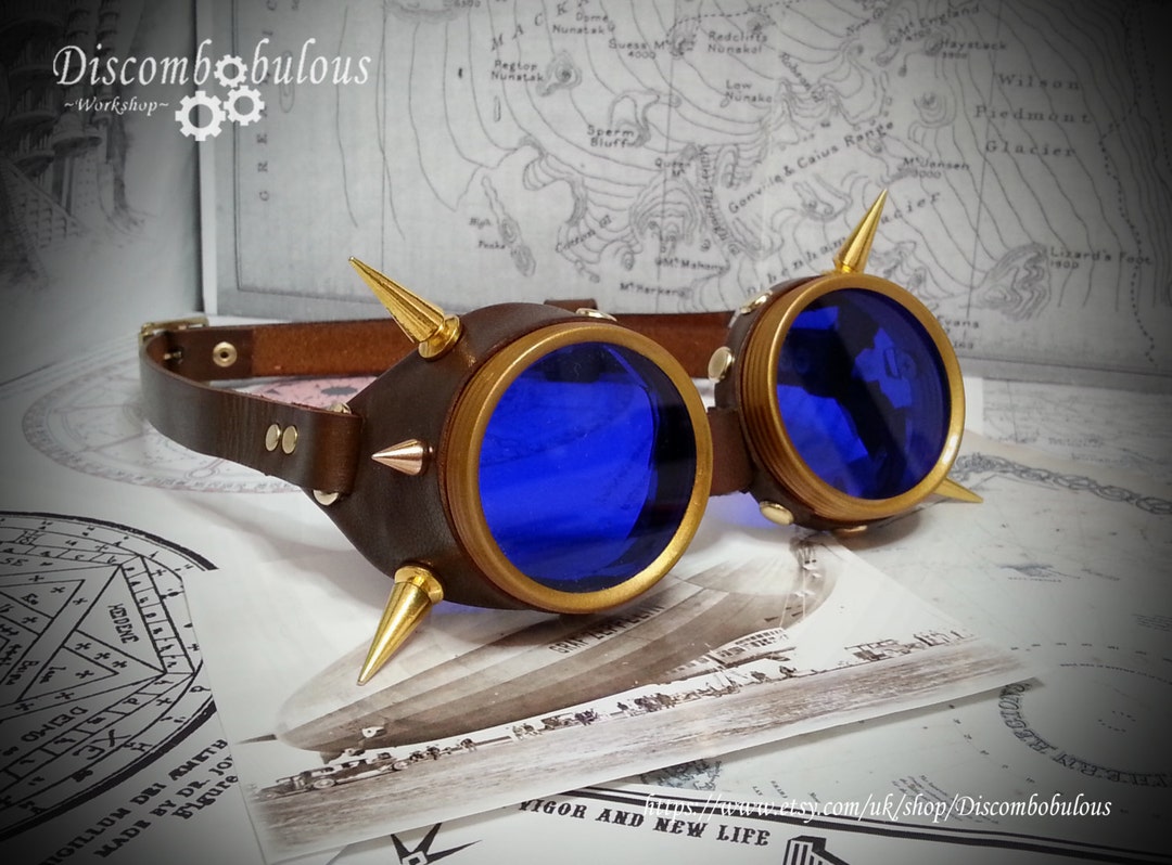 Goggles With Spikes Real Leather With a Choice of Colours and - Etsy