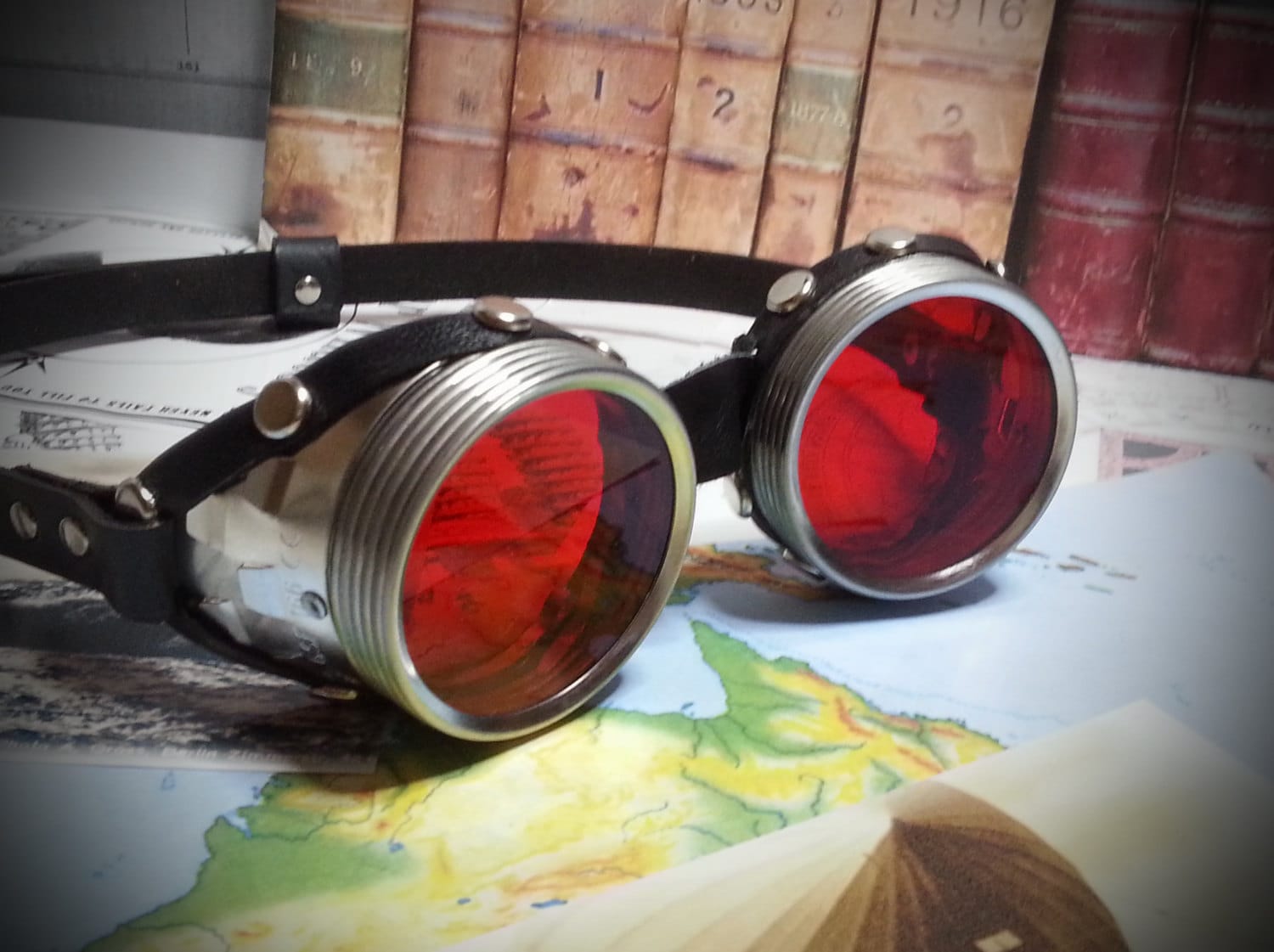 Goggles, Real Leather With a Choice of Colours and Lenses, Ideal for ...