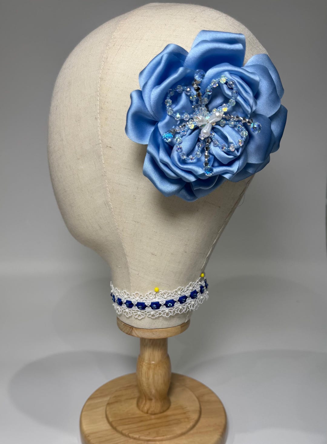 Light Blue Ballet Headpiece and Matching Velvet Choker | Handmade Blue ...